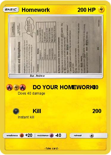 Pokémon Homework 162 162 - DO YOUR HOMEWORK! - My Pokemon Card