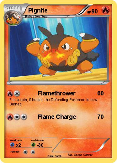 Pokémon Pignite 303 303 - Flamethrower - My Pokemon Card
