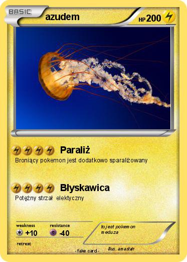 Pokémon azudem - Paraliż - Twoja własna karta pokemon