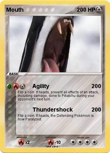 Pokémon Mouth 62 62 - Agility - My Pokemon Card