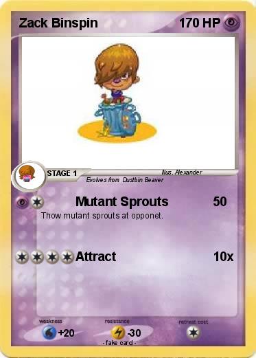 Pokémon Zack Binspin 14 14 - Mutant Sprouts - My Pokemon Card