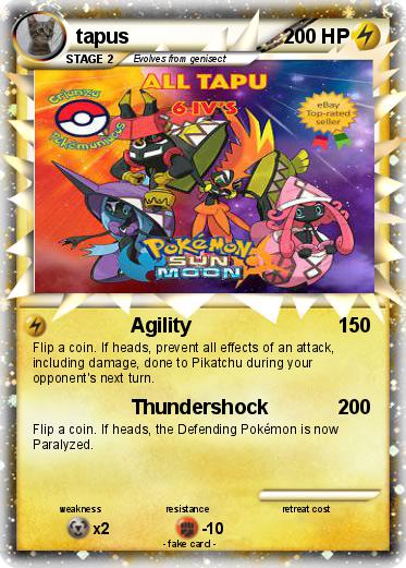 Pokémon tapus 1 1 - Agility - My Pokemon Card