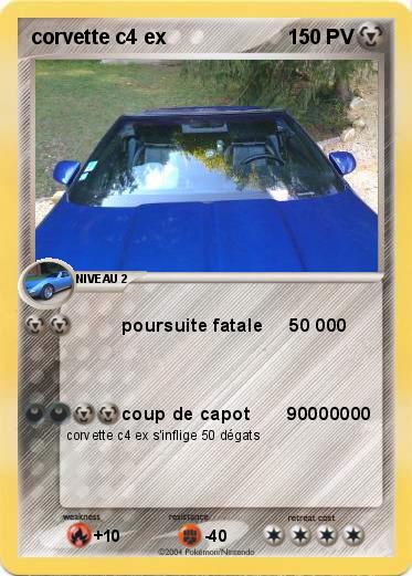 Pokémon corvette c4 ex - poursuite fatale 50 000 - Ma carte Pokémon