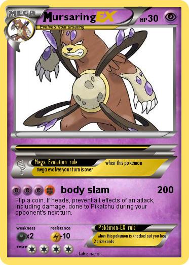 Pokémon ursaring 119 119 - body slam - My Pokemon Card