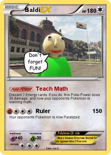 Pokémon Baldi 150 150 - Teach Math - My Pokemon Card