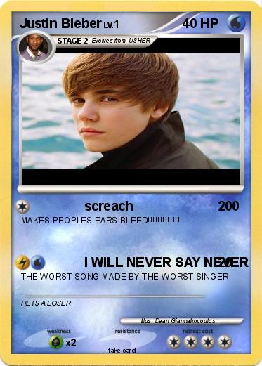 Pokémon Justin Bieber 2412 2412 - screach - My Pokemon Card