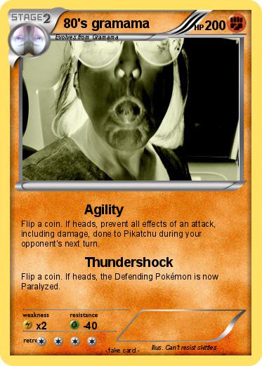 Pokémon 80 s gramama - Agility - My Pokemon Card