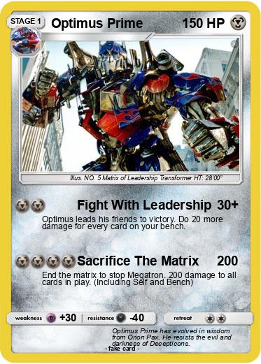 Pokémon Optimus Prime 953 953 - Fight With Leadership - My Pokemon Card