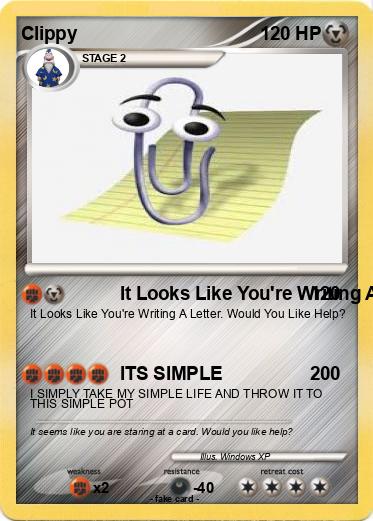 Pokémon Clippy 22 22 - It Looks Like You're Writing A Letter - My ...