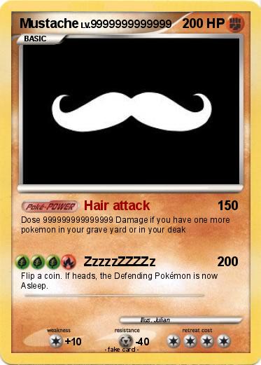 Pokémon Mustache 77 77 - Hair attack - My Pokemon Card