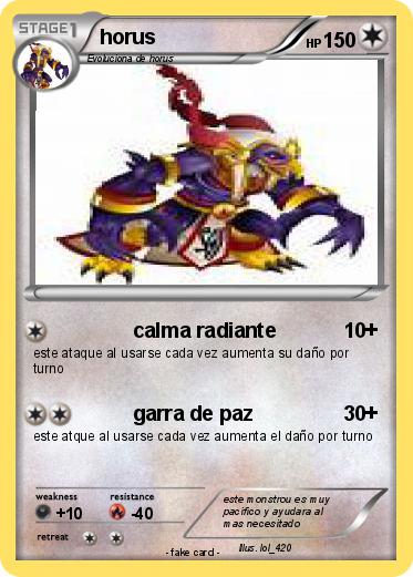 Pokémon horus 84 84 - calma radiante - Mi carta pokémon