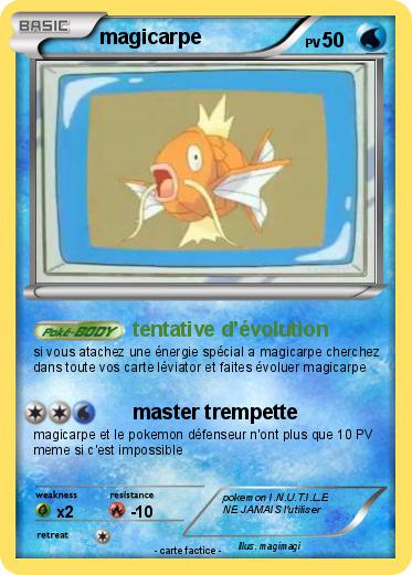 Pokémon magicarpe 226 226 - tentative d'évolution - Ma carte Pokémon