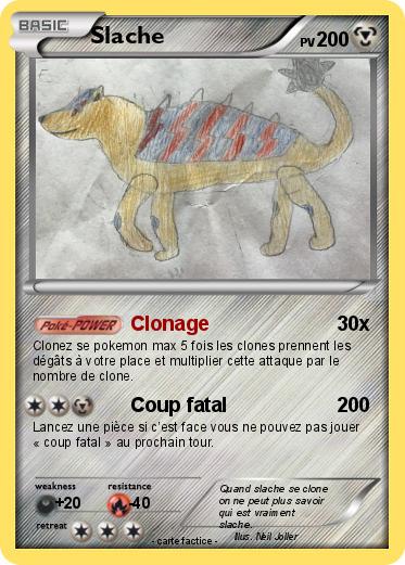 Pokémon Slache - Clonage - Ma carte Pokémon