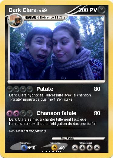 Pokémon Dark Clara - Patate - Ma carte Pokémon
