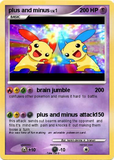 Pokémon plus and minus 2 2 - brain jumble - My Pokemon Card
