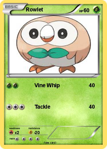 Pokémon Rowlet 87 87 - Vine Whip - My Pokemon Card