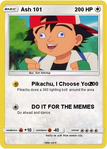 Pokémon Ash 101 101 - Pikachu, I Choose You! - My Pokemon Card