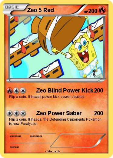 Pokémon Zeo 5 Red - Zeo Blind Power Kick - My Pokemon Card