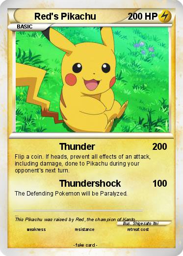 Pokémon Red s Pikachu 65 65 - Thunder - My Pokemon Card