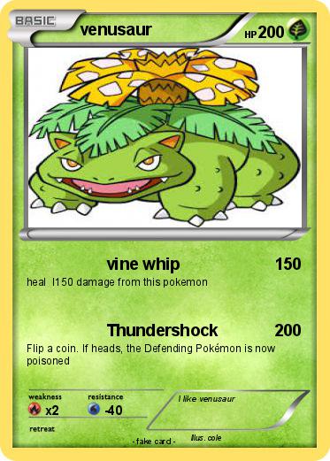 Pokémon venusaur 654 654 - vine whip - My Pokemon Card