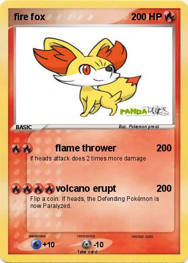 Pokémon fire fox 80 80 - flame thrower - My Pokemon Card