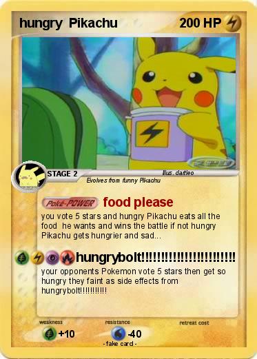 Pokémon hungry Pikachu 3 3 - food please - My Pokemon Card