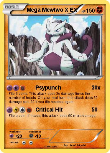 Pokémon Mega Mewtwo X EX 1 1 - Psypunch - My Pokemon Card