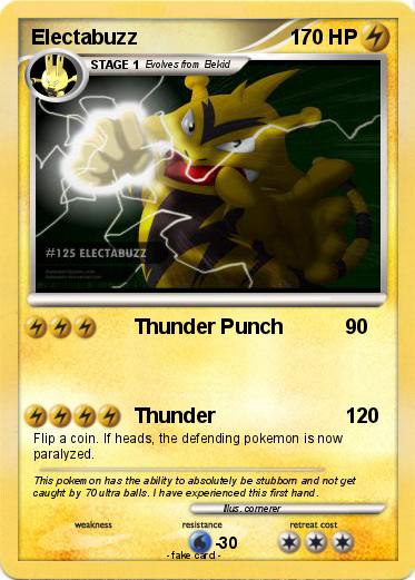 Pokémon Electabuzz 110 110 - Thunder Punch - My Pokemon Card