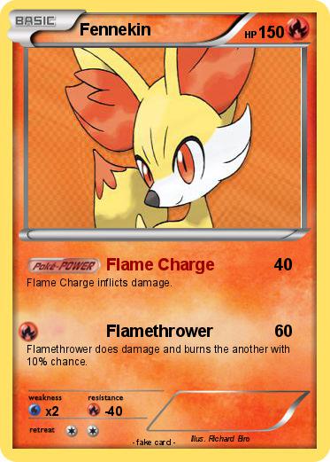 Pokémon Fennekin 421 421 - Flame Charge - My Pokemon Card
