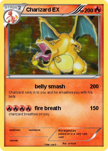 Pokémon Charizard EX 766 766 - belly smash - My Pokemon Card
