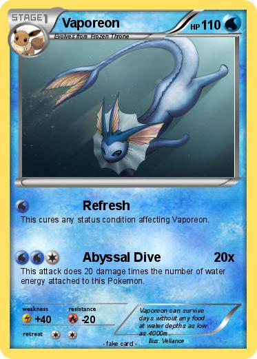 Pokémon Vaporeon 486 486 - Refresh - My Pokemon Card