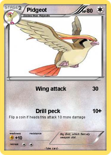 Pokémon Pidgeot 173 173 - Wing attack - Twoja własna karta pokemon