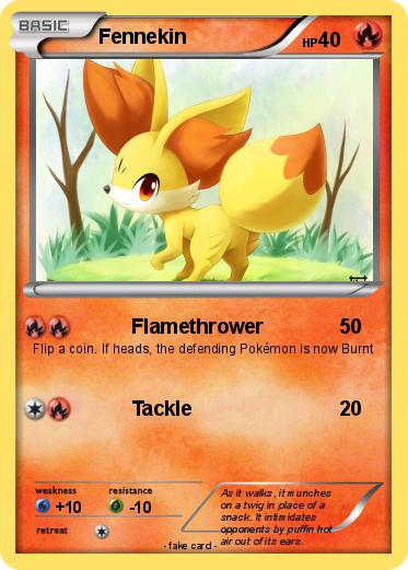 Pokémon Fennekin 326 326 - Flamethrower - My Pokemon Card