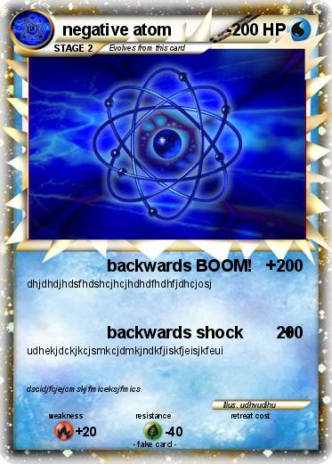 Pokémon negative atom - backwards BOOM! + - My Pokemon Card