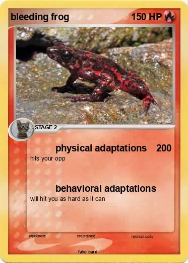 Pokémon bleeding frog - physical adaptations - My Pokemon Card