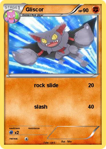 Pokémon Gliscor 170 170 - rock slide - My Pokemon Card