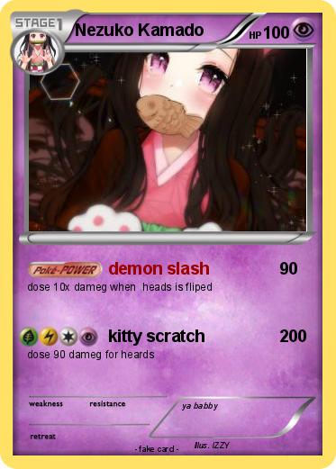 Pokémon Nezuko Kamado 2 2 - demon slash - My Pokemon Card