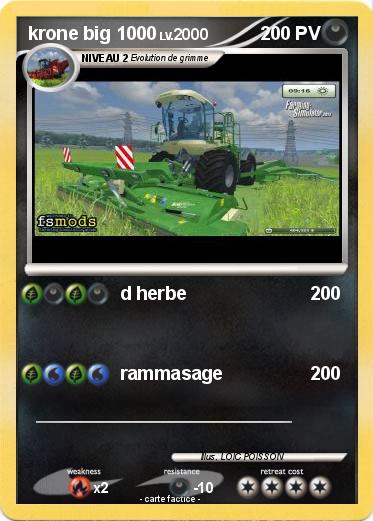 Pokémon krone big 1000 1000 - d herbe - Ma carte Pokémon