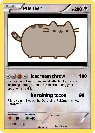 Pokémon Pusheen 127 127 - icecream throw - My Pokemon Card