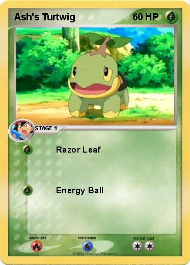 Pokémon Ash s Turtwig - Razor Leaf - My Pokemon Card