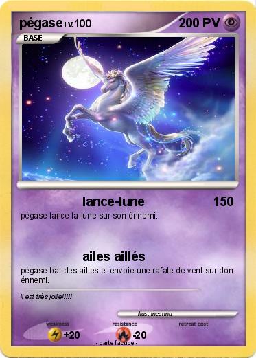 Pokémon pegase 70 70 - lance-lune - Ma carte Pokémon