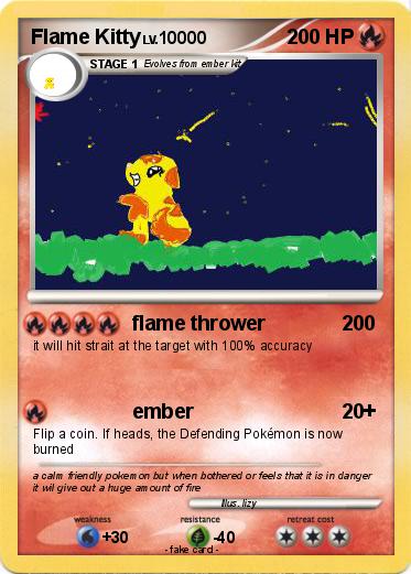 Pokémon Flame Kitty 2 2 - flame thrower - My Pokemon Card
