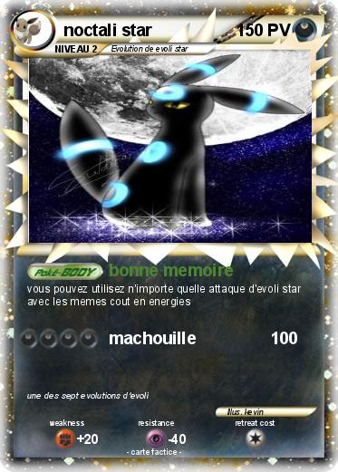 Pokémon noctali star 1 1 - bonne memoire - Ma carte Pokémon