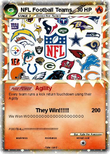Pokémon NFL Football Teams - Agility - My Pokemon Card