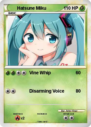 Pokémon Hatsune Miku 396 396 - Vine Whip - My Pokemon Card