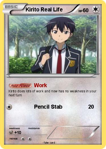 Pokémon Kirito Real Life - Work - My Pokemon Card