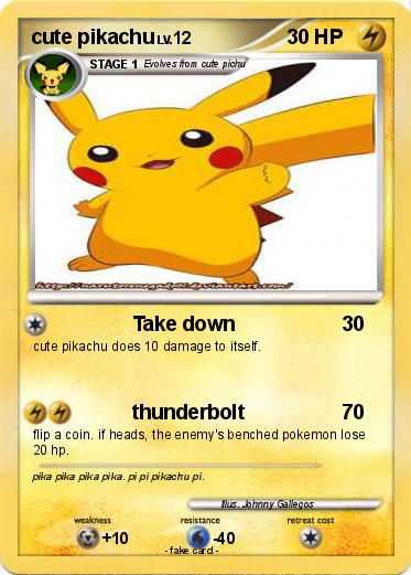 Pokémon cute pikachu 95 95 - Take down - My Pokemon Card