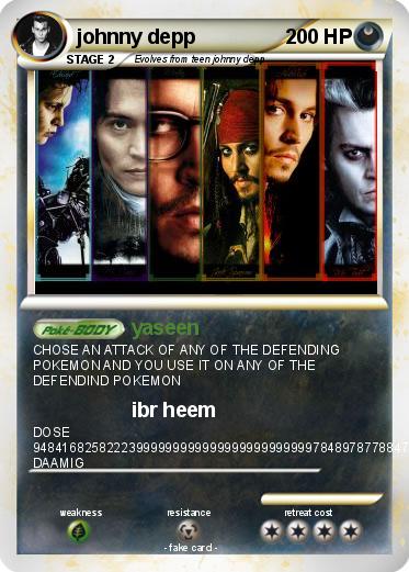 Pokémon johnny depp 12 12 - yaseen - My Pokemon Card