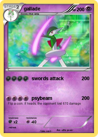 Pokémon gallade 264 264 - swords attack - My Pokemon Card