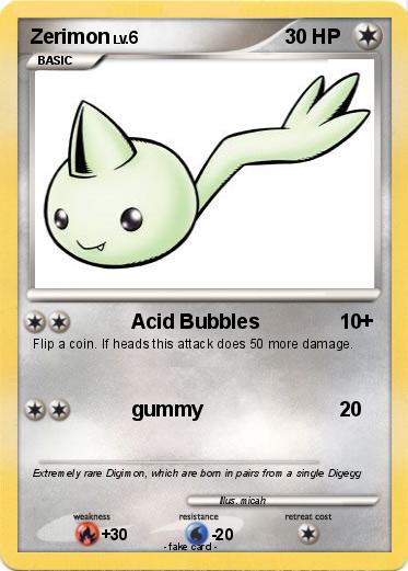 Pokémon Zerimon - Acid Bubbles - My Pokemon Card